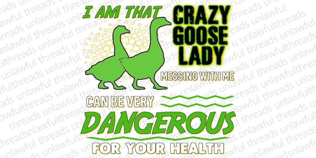 Crazy Goose Lady archivo png solo transaprent - Etsy España