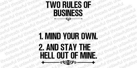 Two Rules of Business Png Transparent Background 2000x2000 | Etsy