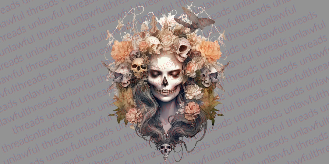 Skull Witch Goddess Clear Png Files 3600x3600. - Etsy