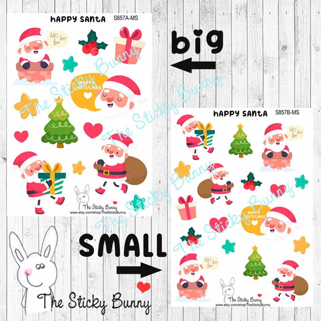 Happy Santa - Planner Stickers for Any Planning Style (S857MS) - Etsy