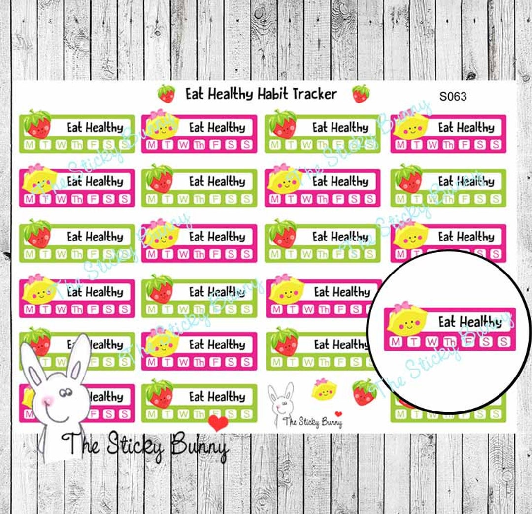 LAST CHANCE Eat Healthy Habit Trackers Planner Stickers - Etsy