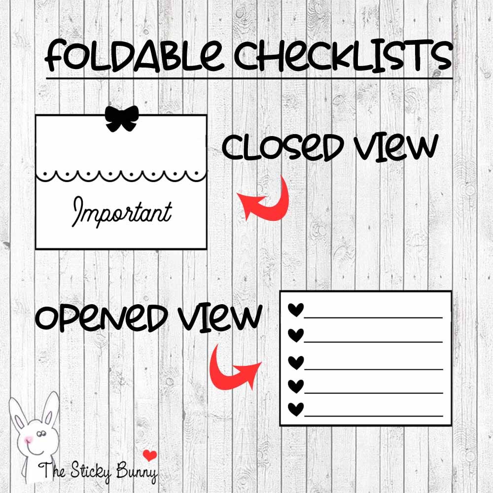 Girly Notes Foldable Checklists Planner Stickers for Any | Etsy