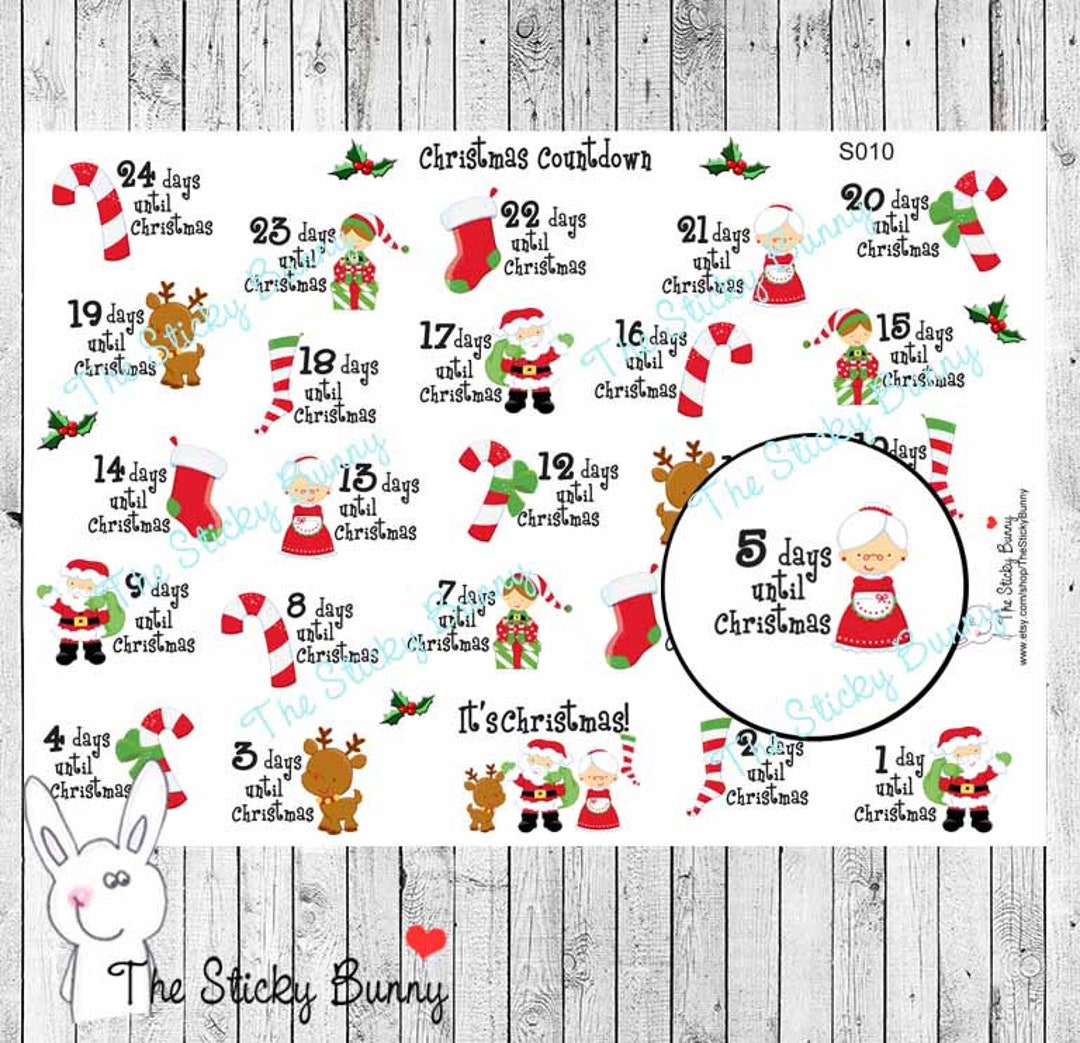 Christmas Countdown Planner Stickers for Any Planning Style - Etsy