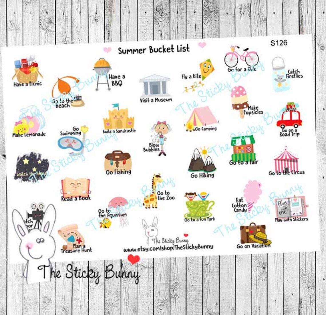 Summer Bucket List Planner Stickers for Any Planning Style | Etsy