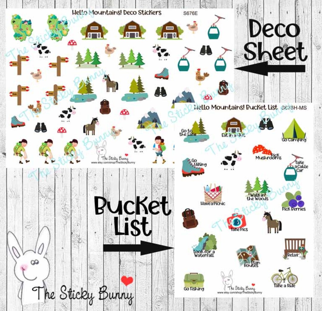 Hello Mountains! Deco Stickers or Bucket List - Planner Stickers for ...