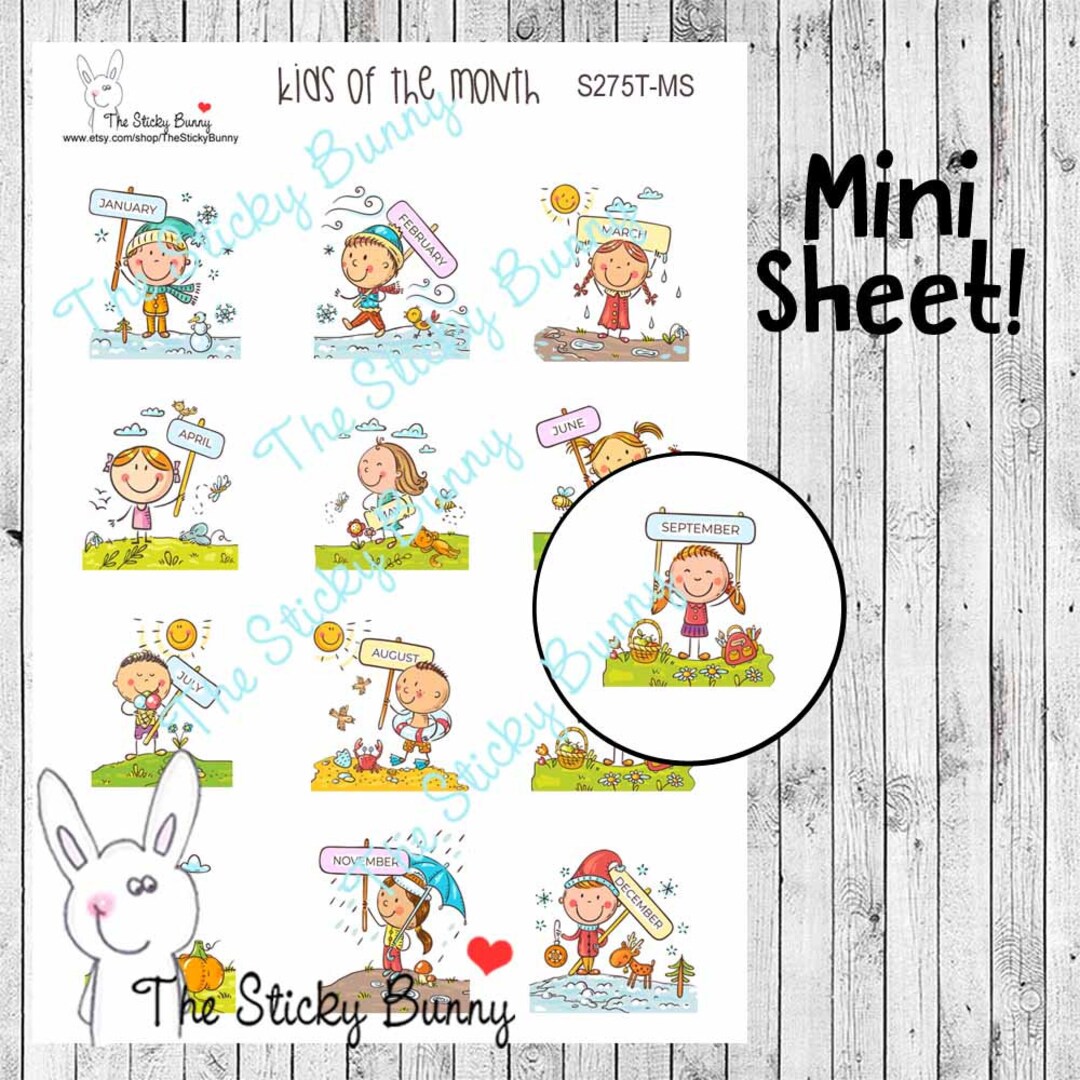 Happy Kids - Kids of the Month - Planner Stickers for Any Planning ...