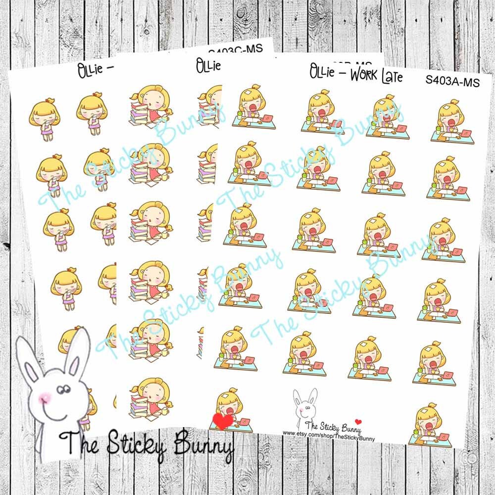 Ollie Work Late Planner Stickers for Any Planning Style | Etsy