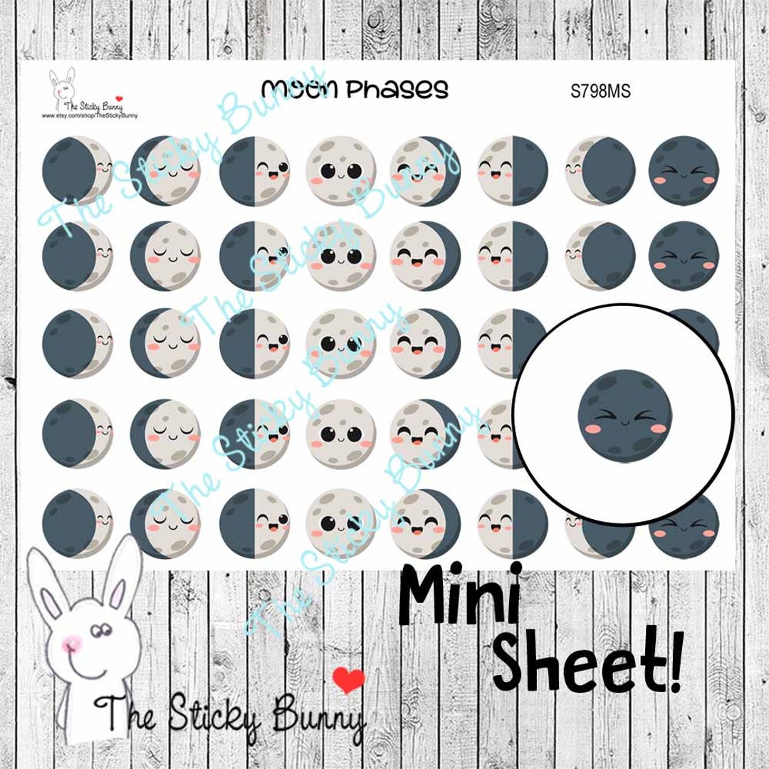 Moon Phases Planner Stickers for Any Planning Style S798MS - Etsy