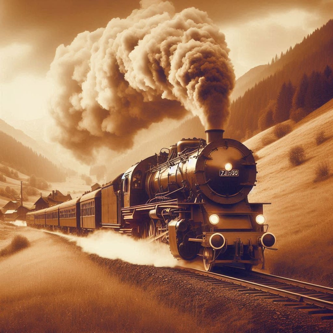 Vintage Steam Train Running - Etsy