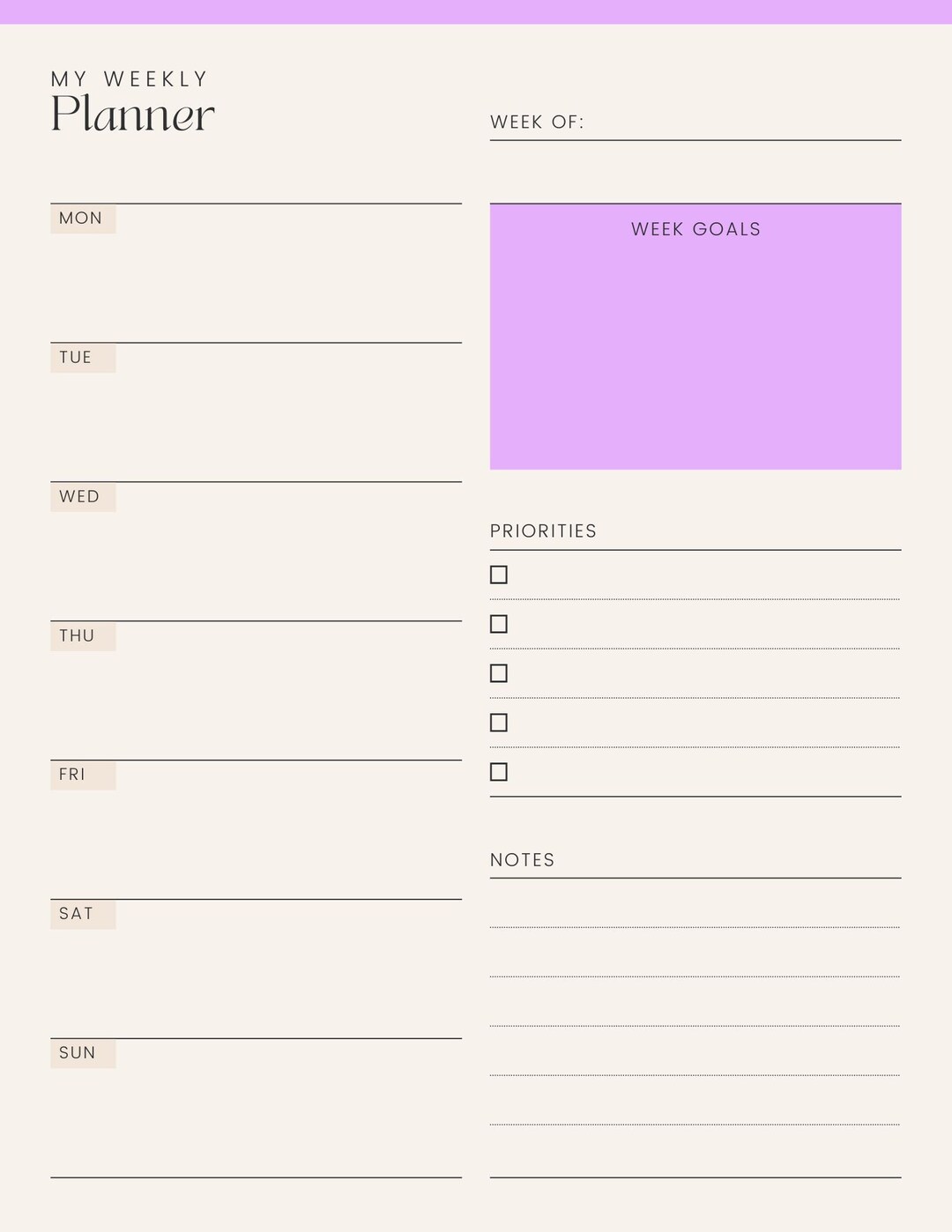 Purple Daily Planner - Etsy