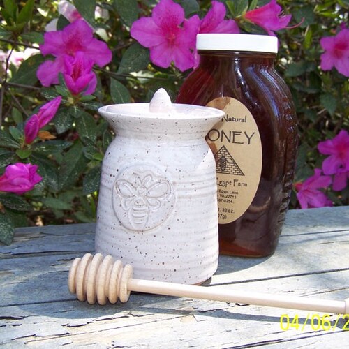 Wooden Honey Pot With Bees Honey Jar Rustic Unique Gift - Etsy