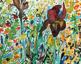 CATTAIL EXPLOSION Giclee Print of Original Watercolor - Etsy