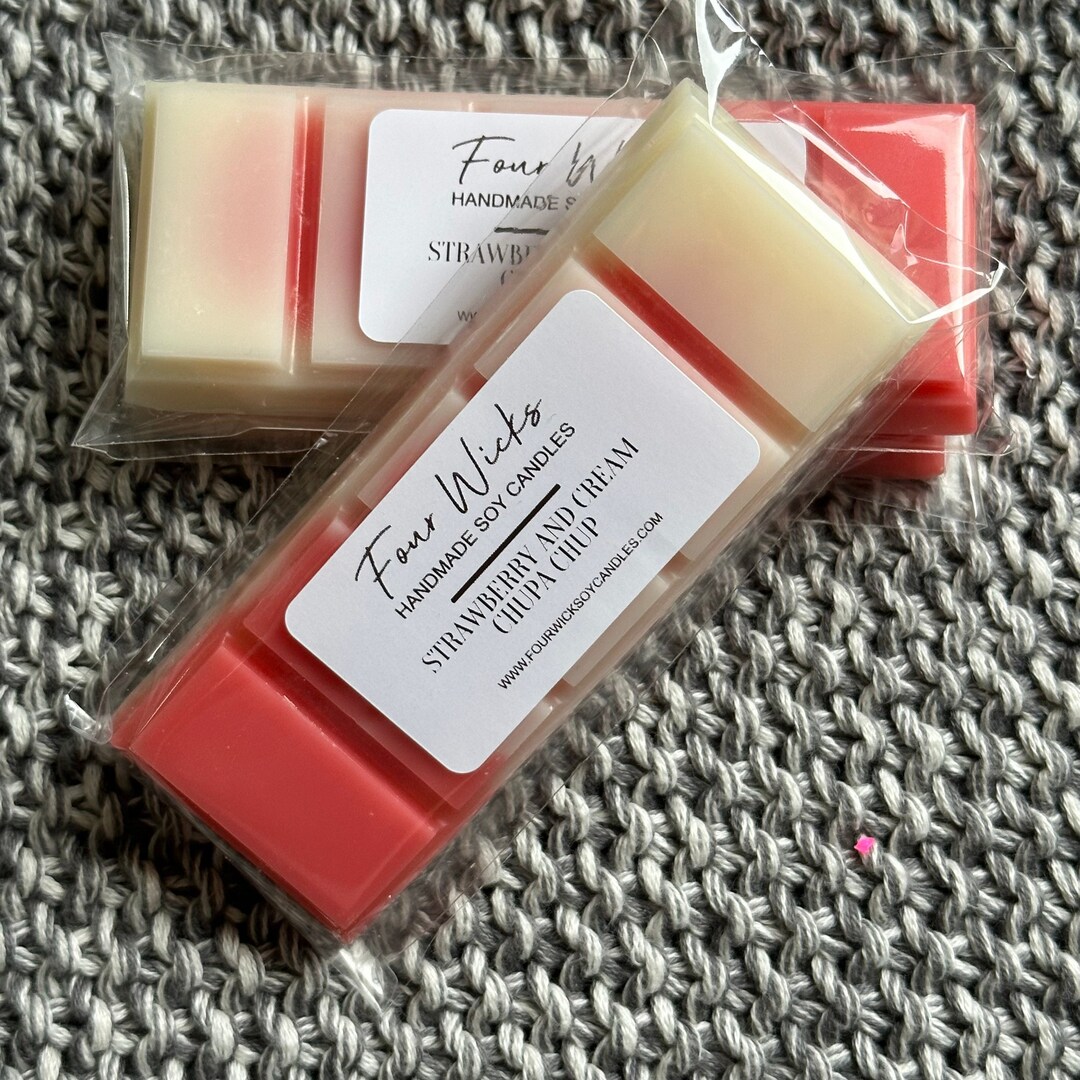 Strawberry and Cream Chupa Chup | Snap Bar Wax Melt | Strong Scented ...