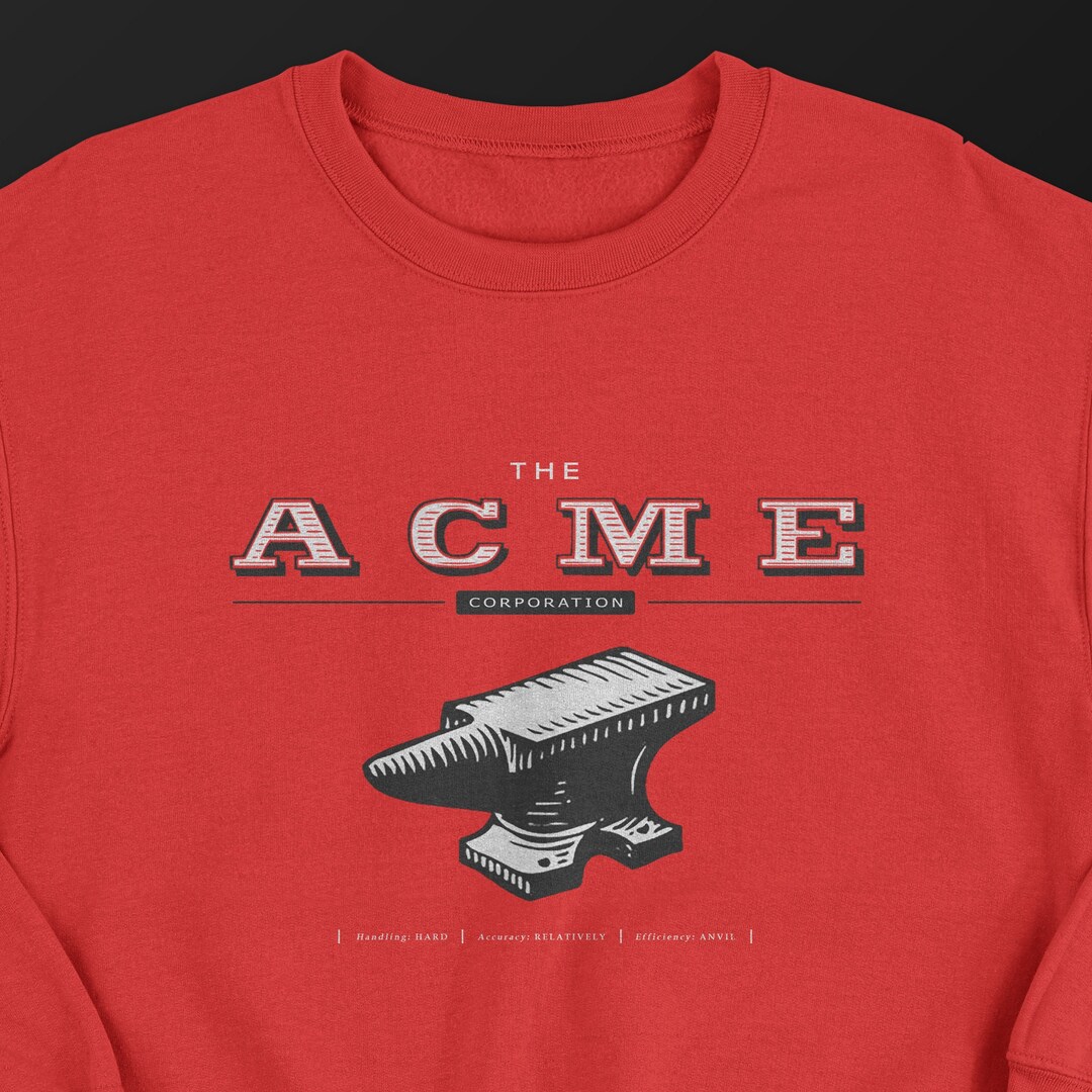 The ACME Sweatshirt Anvil Coyote Road Runner Cartoon Sweater - Etsy