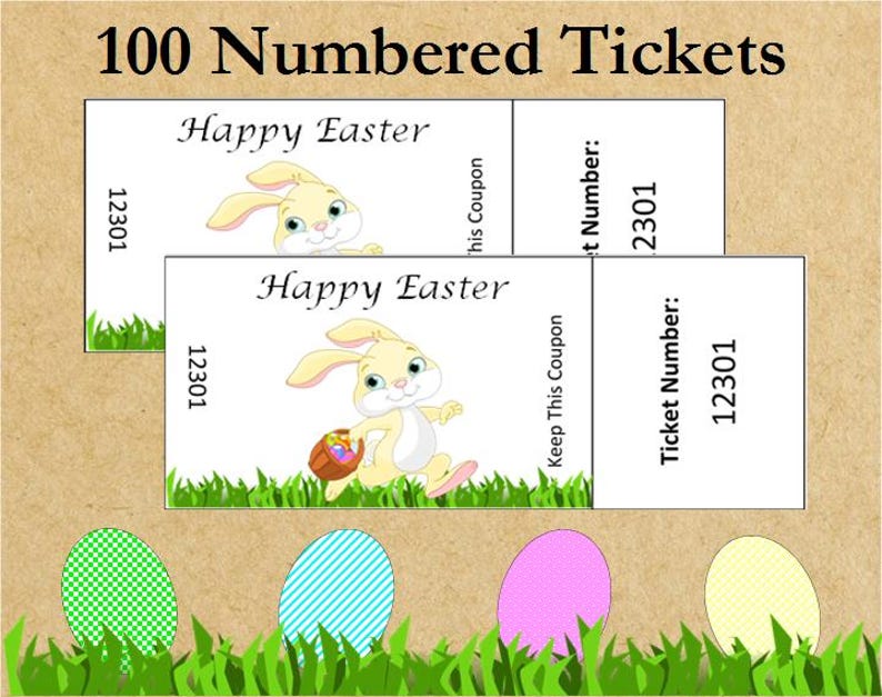 Easter Raffle Tickets (PDF Instant Download), Printable Numbered Easter ...