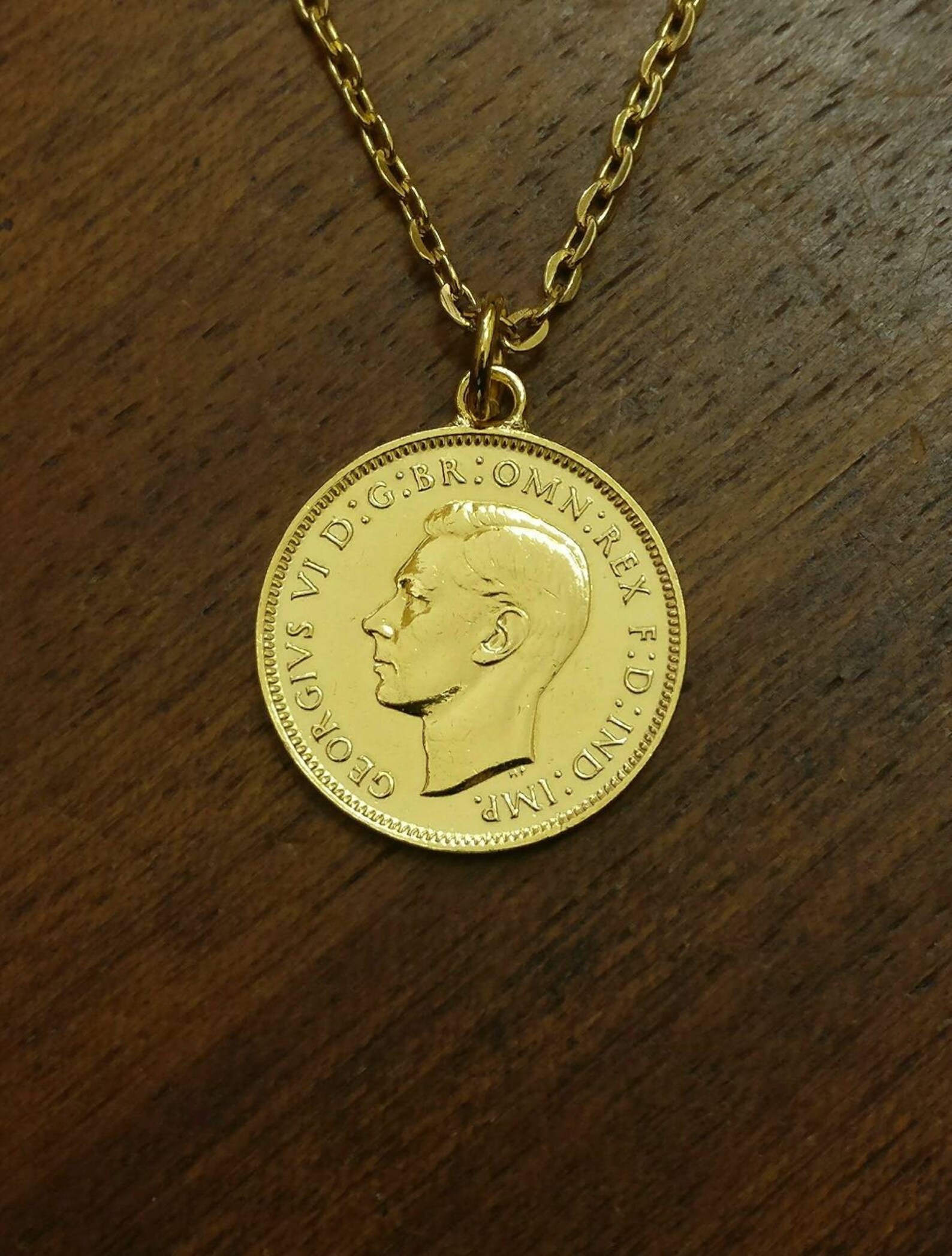 Wren Farthing (1937-1955) - Gold Plated Coin Necklace - Etsy
