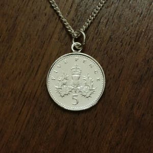 2000 Five Pence - Silver Plated Coin Necklace - Etsy