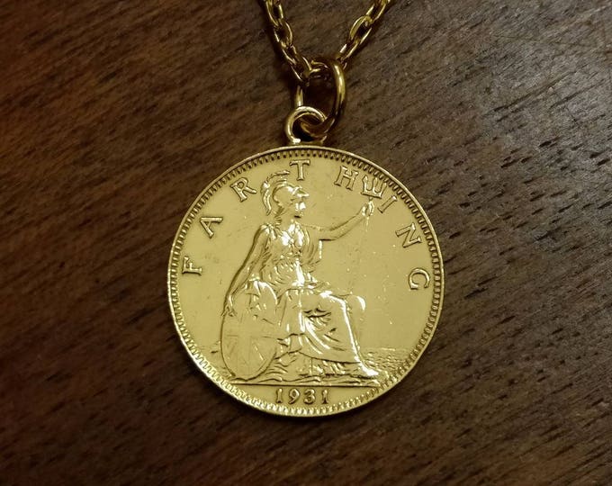 1931 George V Farthing Gold Plated Coin Necklace - Etsy