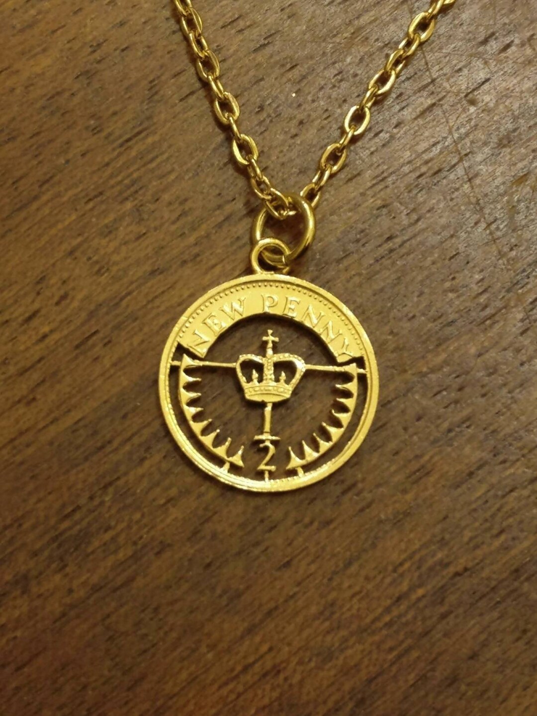 1974 Halfpenny - Cut Out Coin Necklace - Etsy