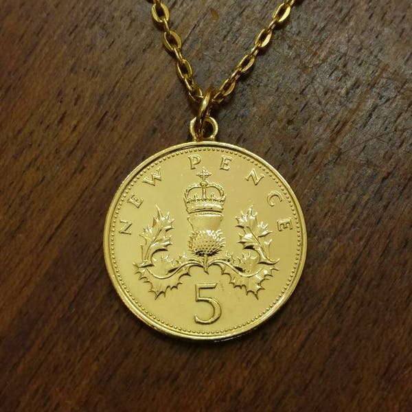 Five Gold Coin Necklace - Etsy