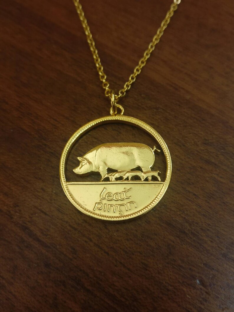 Irish Halfpenny Cut Out Coin Necklace | Etsy