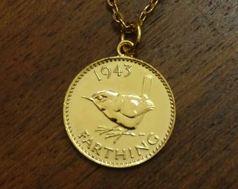 1949 George VI Farthing Gold Plated Coin Necklace | Etsy