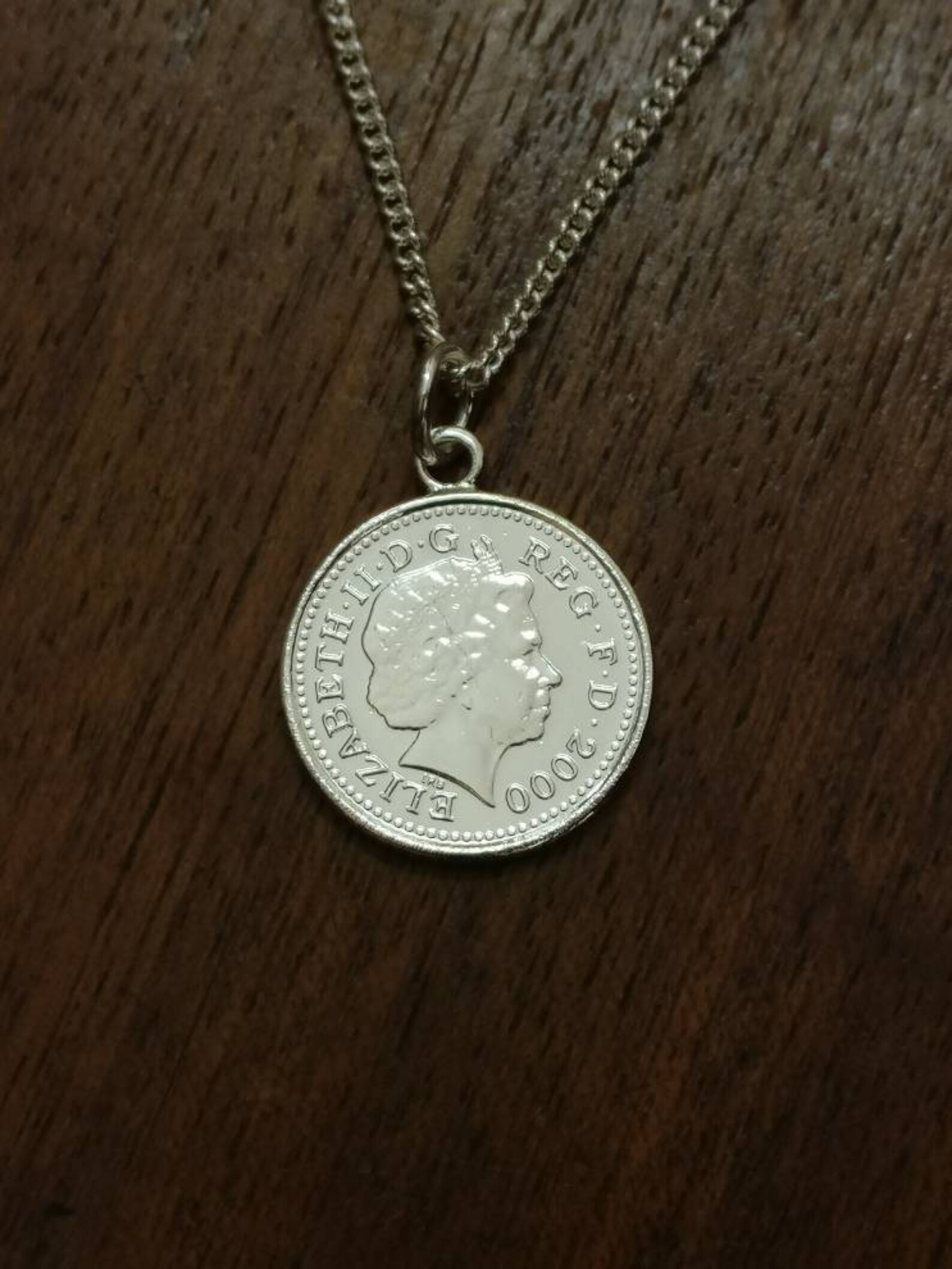 2000 Five Pence - Silver Plated Coin Necklace - Etsy