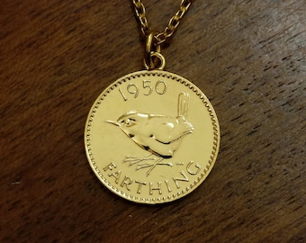 1949 George VI Farthing Gold Plated Coin Necklace | Etsy