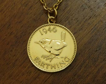 1949 George VI Farthing Gold Plated Coin Necklace | Etsy