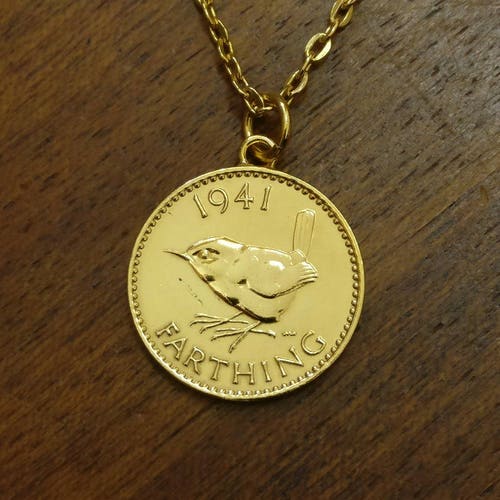 1941 George VI Farthing Gold Plated Coin Necklace - Etsy