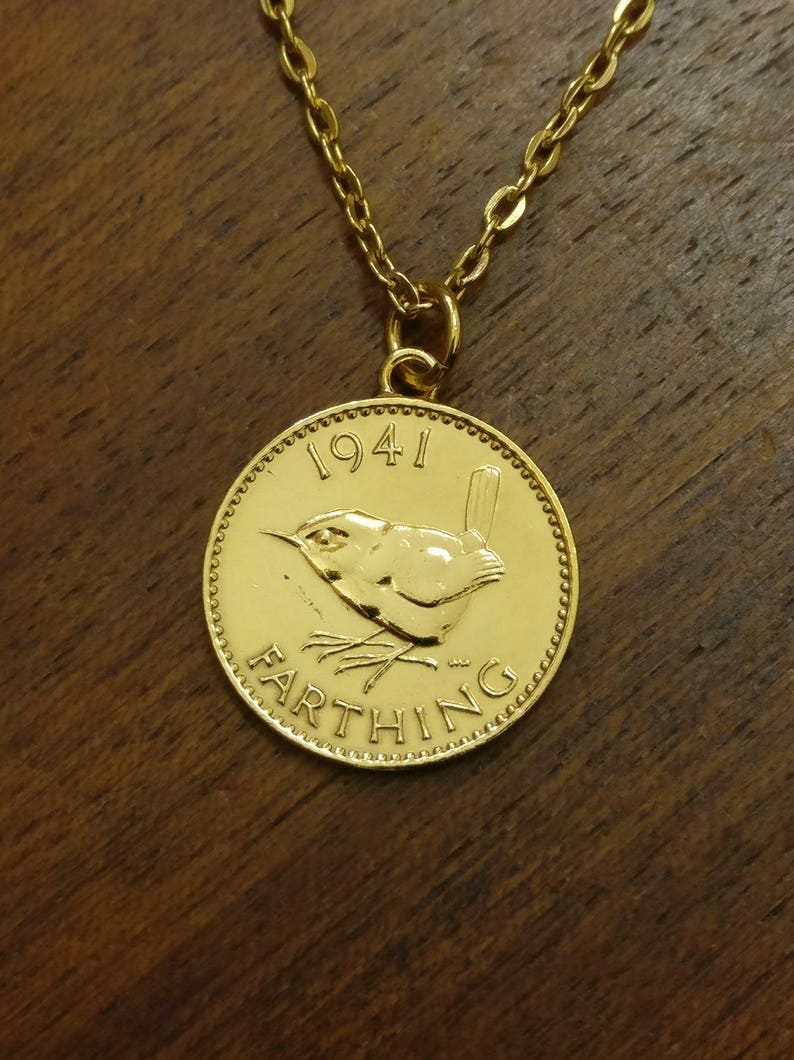 1941 George VI Farthing Gold Plated Coin Necklace - Etsy
