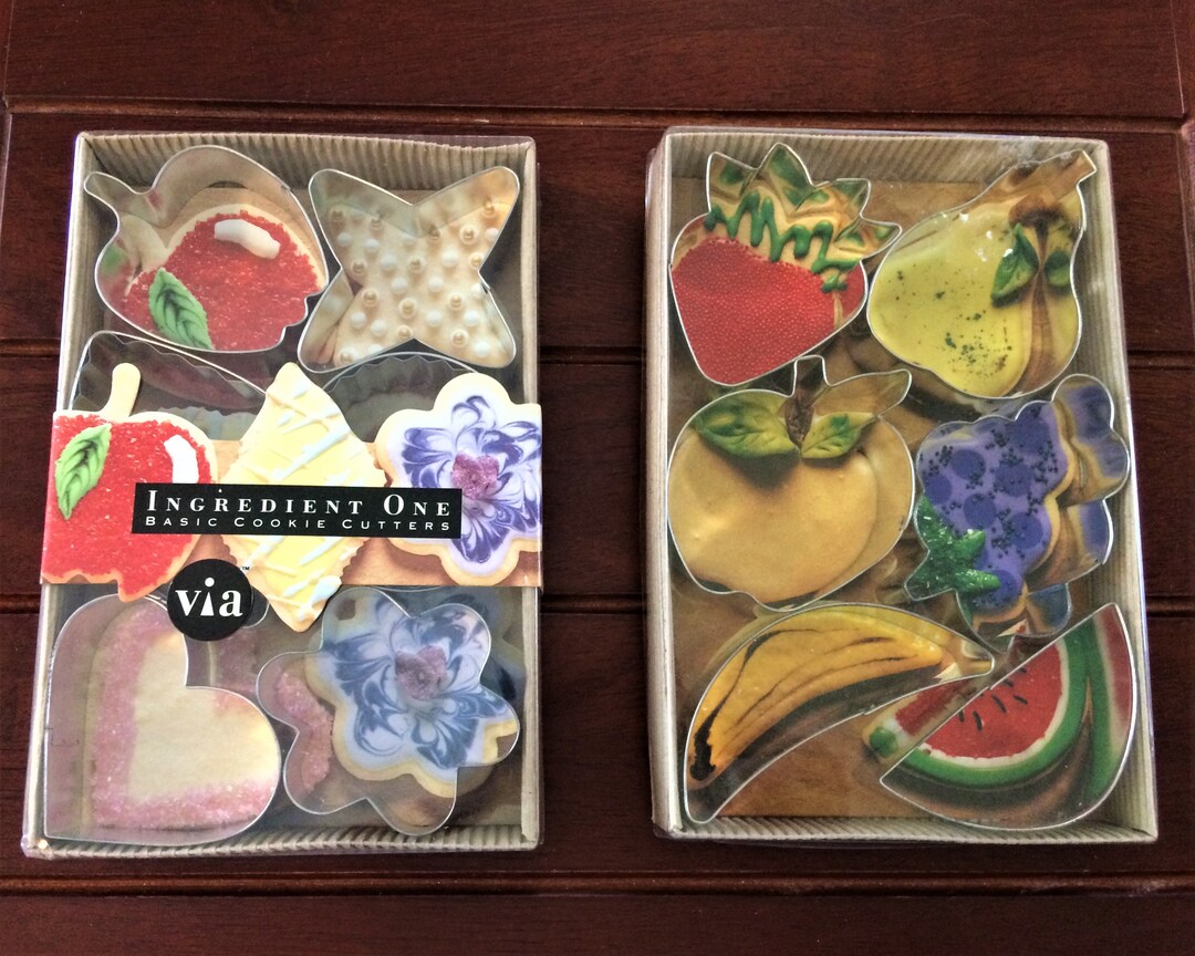 Vintage Set of 2 via Ingredient One Basic Cookie Cutters 1996 - Etsy