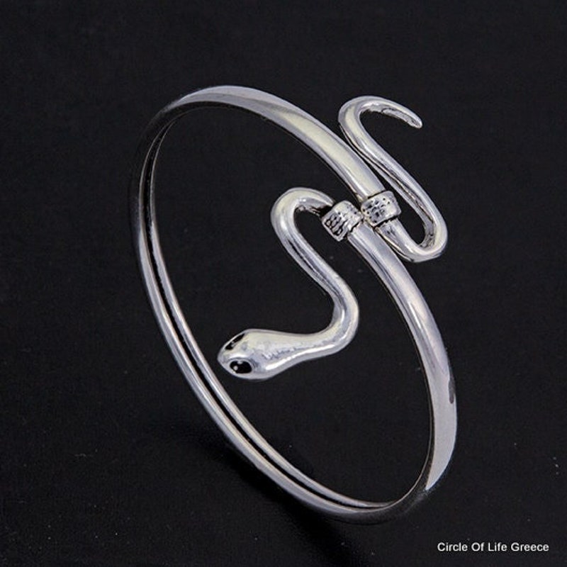 Silver Snake Bangle - Etsy
