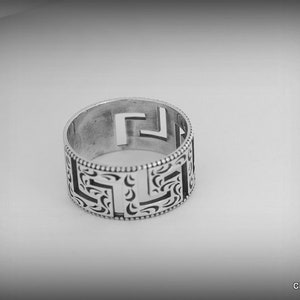 Meander Silver Ring, Greek Meander Ring, Silver Greek Key Ring - Etsy