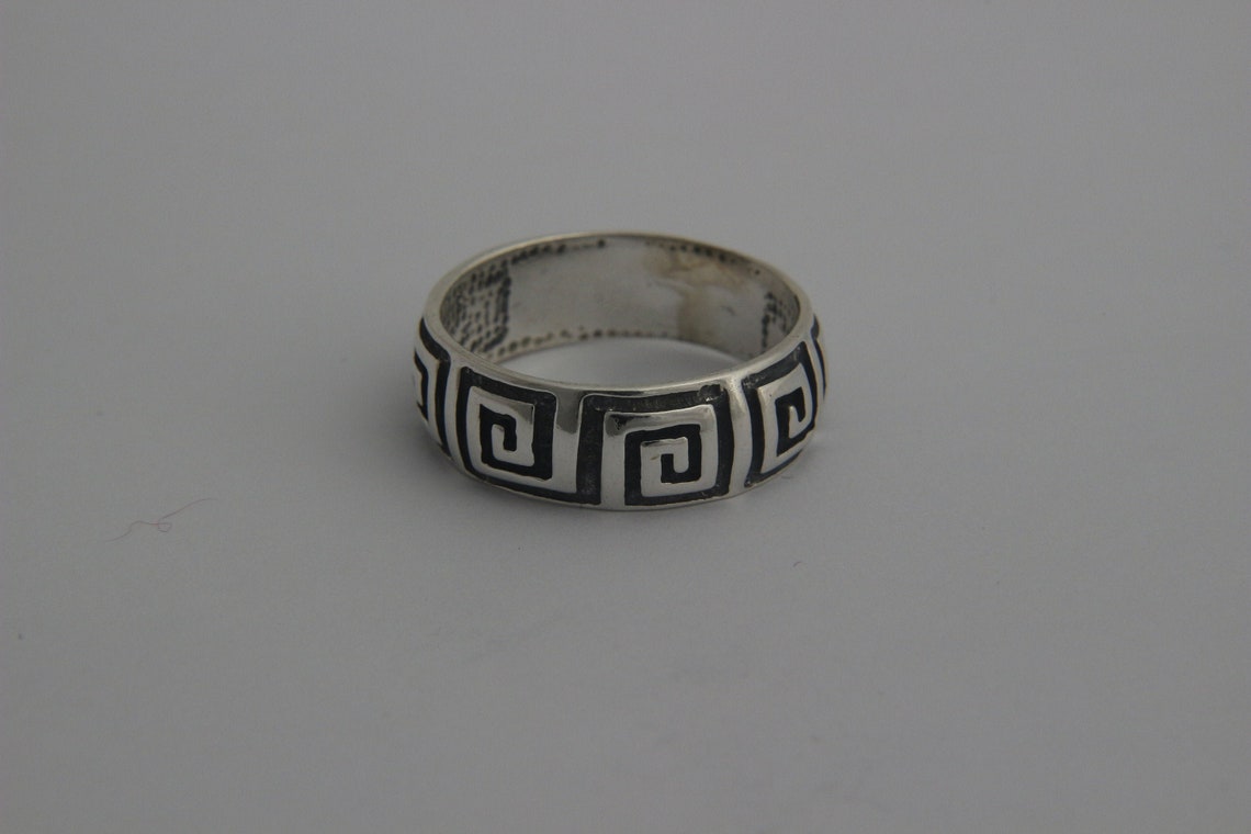 Silver Meander Ring,greek Silver Ring,greek Key Silver Ring,maiander ...