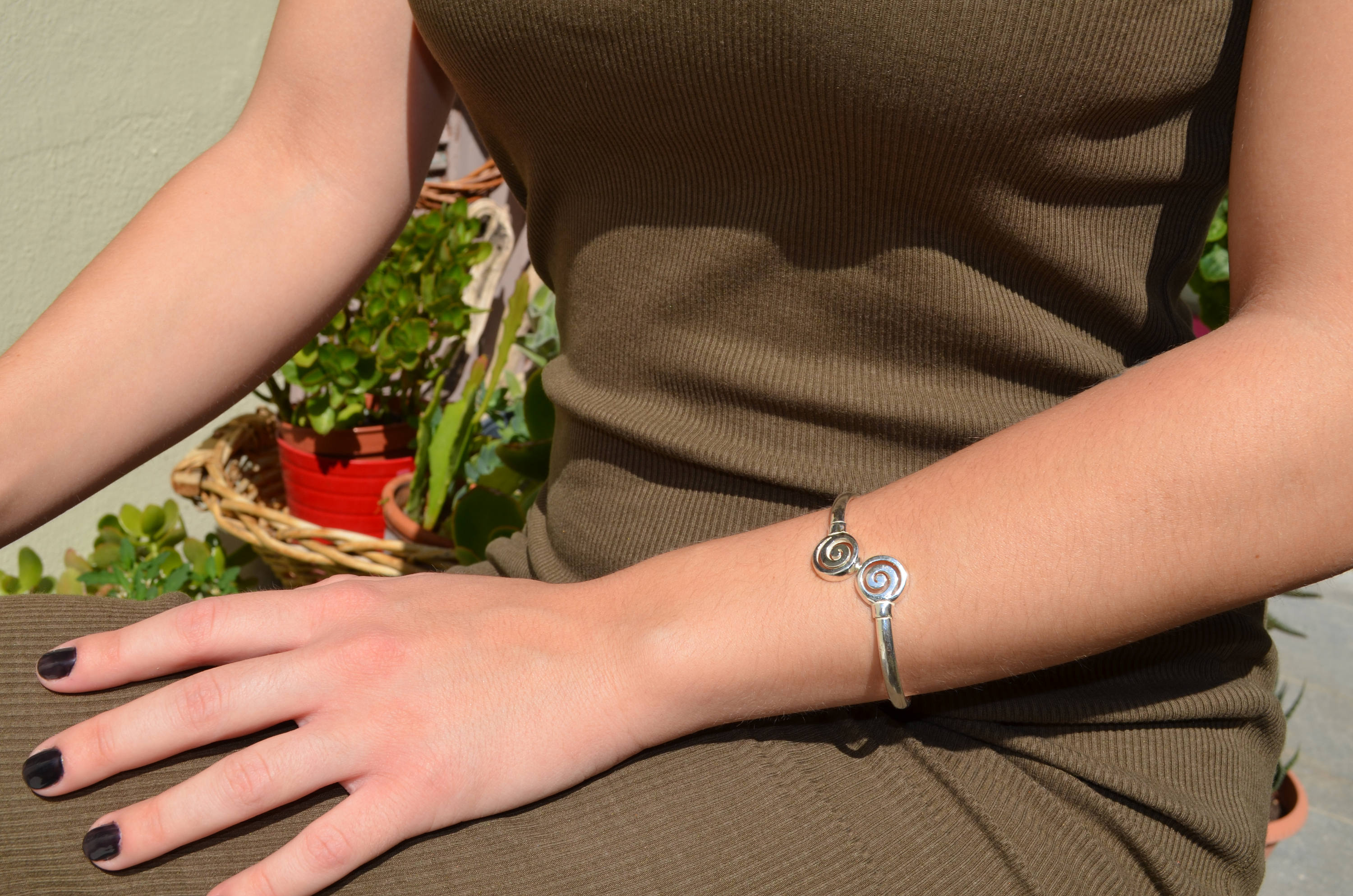 Circle of Life Bangle Bracelet Spiral Silver Bangle Bracelet - Etsy