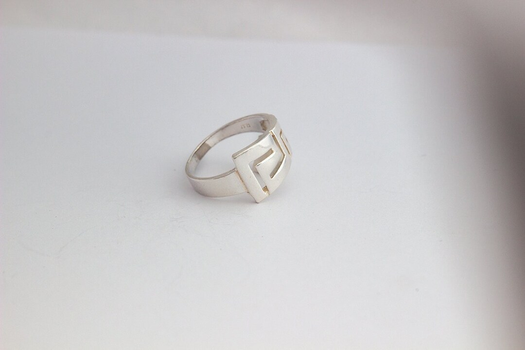 Meander Silver Ring, Greek Meander Ring, Silver Greek Key Ring - Etsy