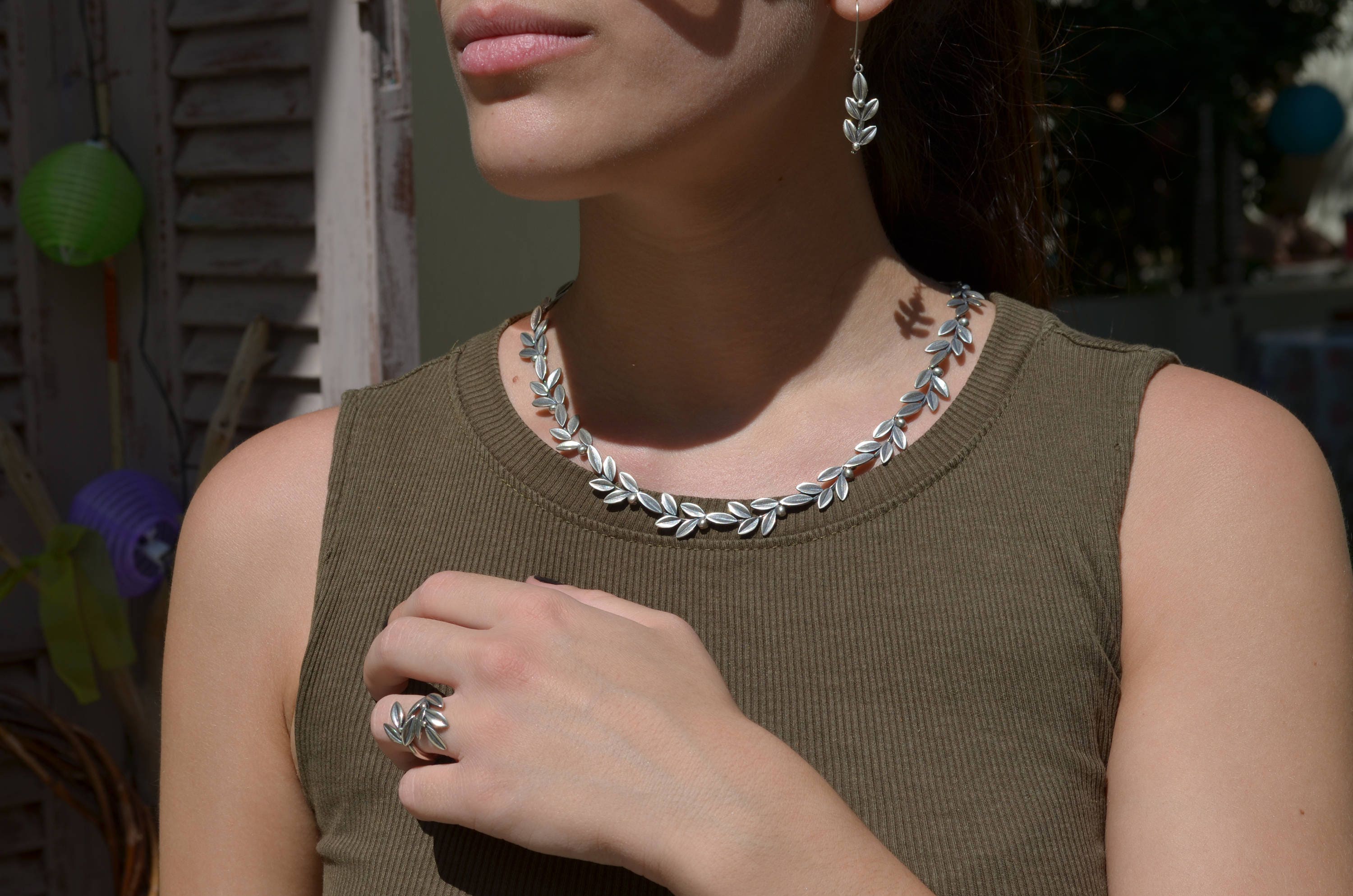 Olive Branch Ring Sterling Silver Ring Olive tree branch | Etsy