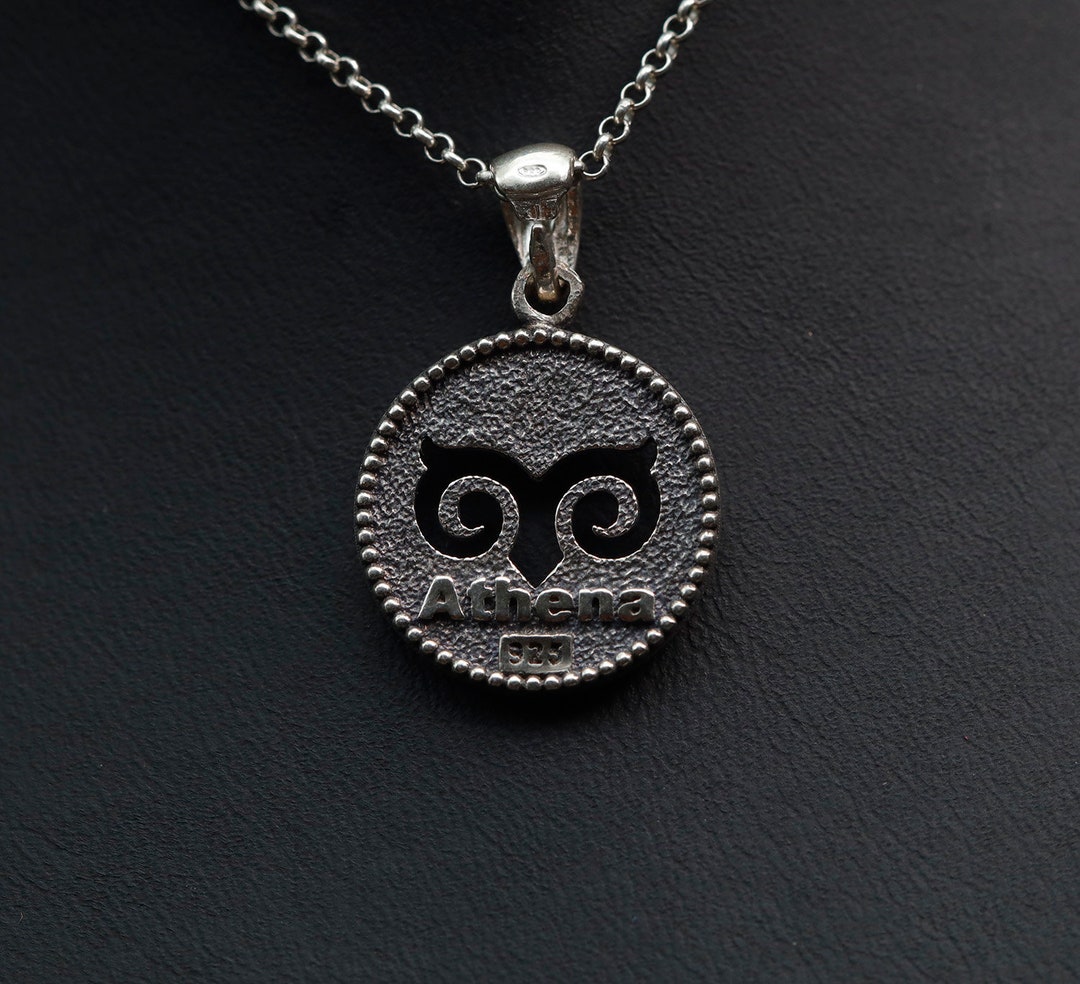 Athena's Symbol Pendant, Owl Silver Pendant - Etsy