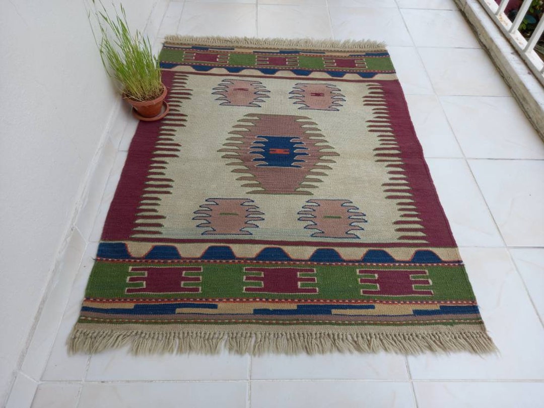 4x3 Kilim Rug,4x3 Feet Bohemian Rug,vintage Rug,turkey Rug,area Rug ...