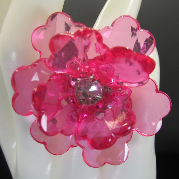 Pink Flower Ring - Etsy