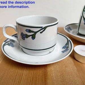 Rörstrand Ingrid Coffee Cup / Tea Cup With Saucer, Design Jackie Lynd, Made in Sweden, Rorstrand ...