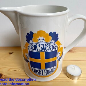 Gustavsberg Heja Sverige Water / Milk Jug, Designed by Margareta Hennix ...