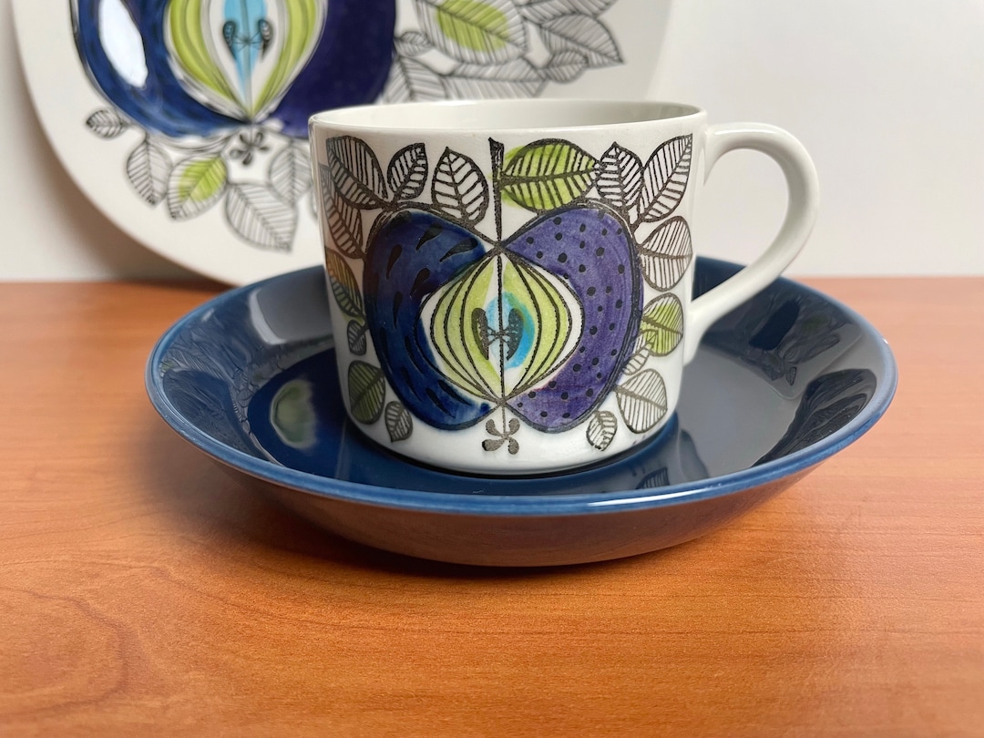 Rörstrand Eden DM Model Coffee Cup / Tea Cup and Saucer Designed by Sigrid Richter, Made in ...