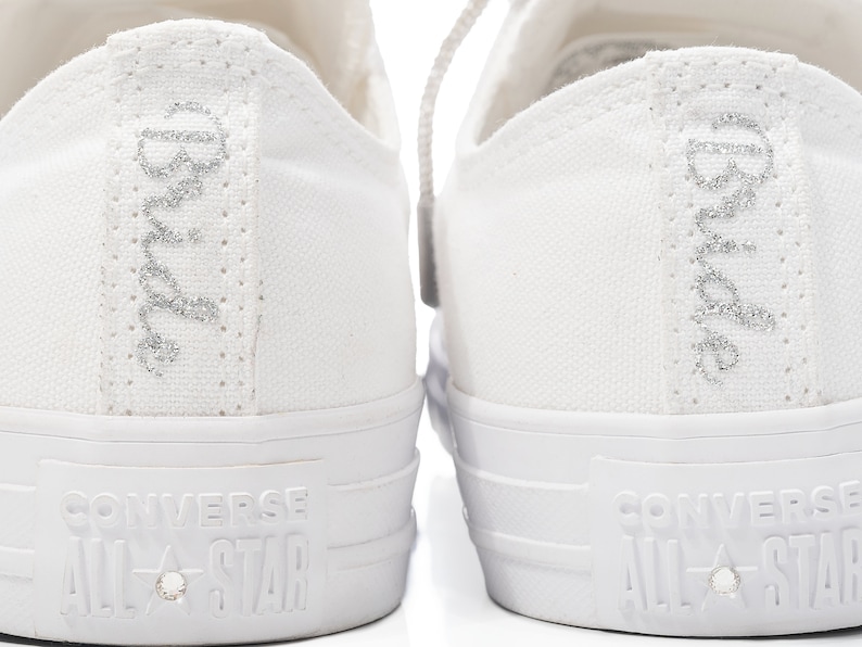 Silver Sequin Converse Trainers, Sequin Sneakers Shоs for Bride, Sequin ...