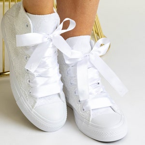 White High Top Glitter Converse for Bride, Personalized Sneakers for Wedding Shoes for Bride ...