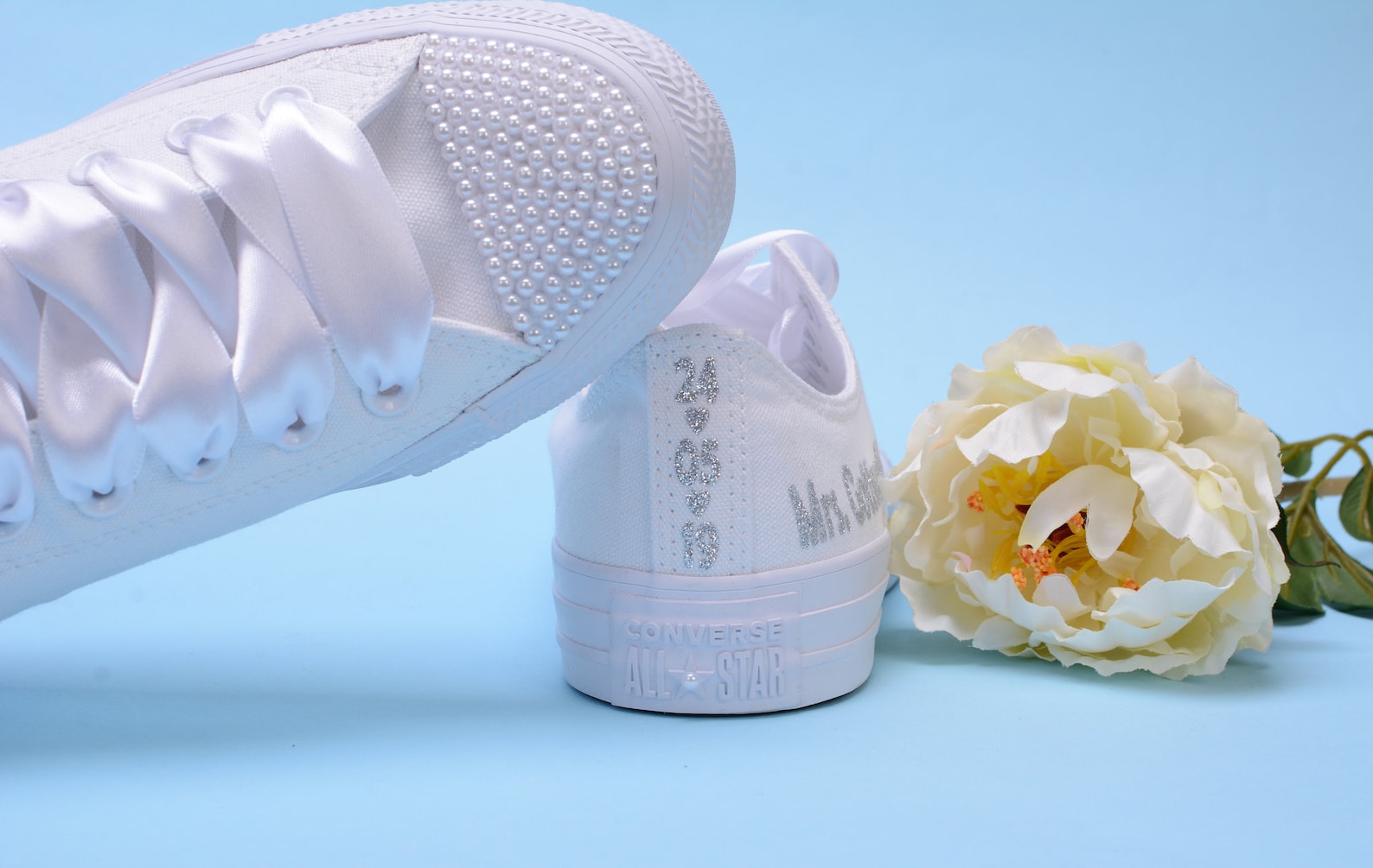 Personalized Wedding Converse Sneakers, Personalised Bridal Trainers ...