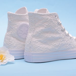 Ivory Wedding Converse High Top, Custom Converse Shoes, Lace High Top ...