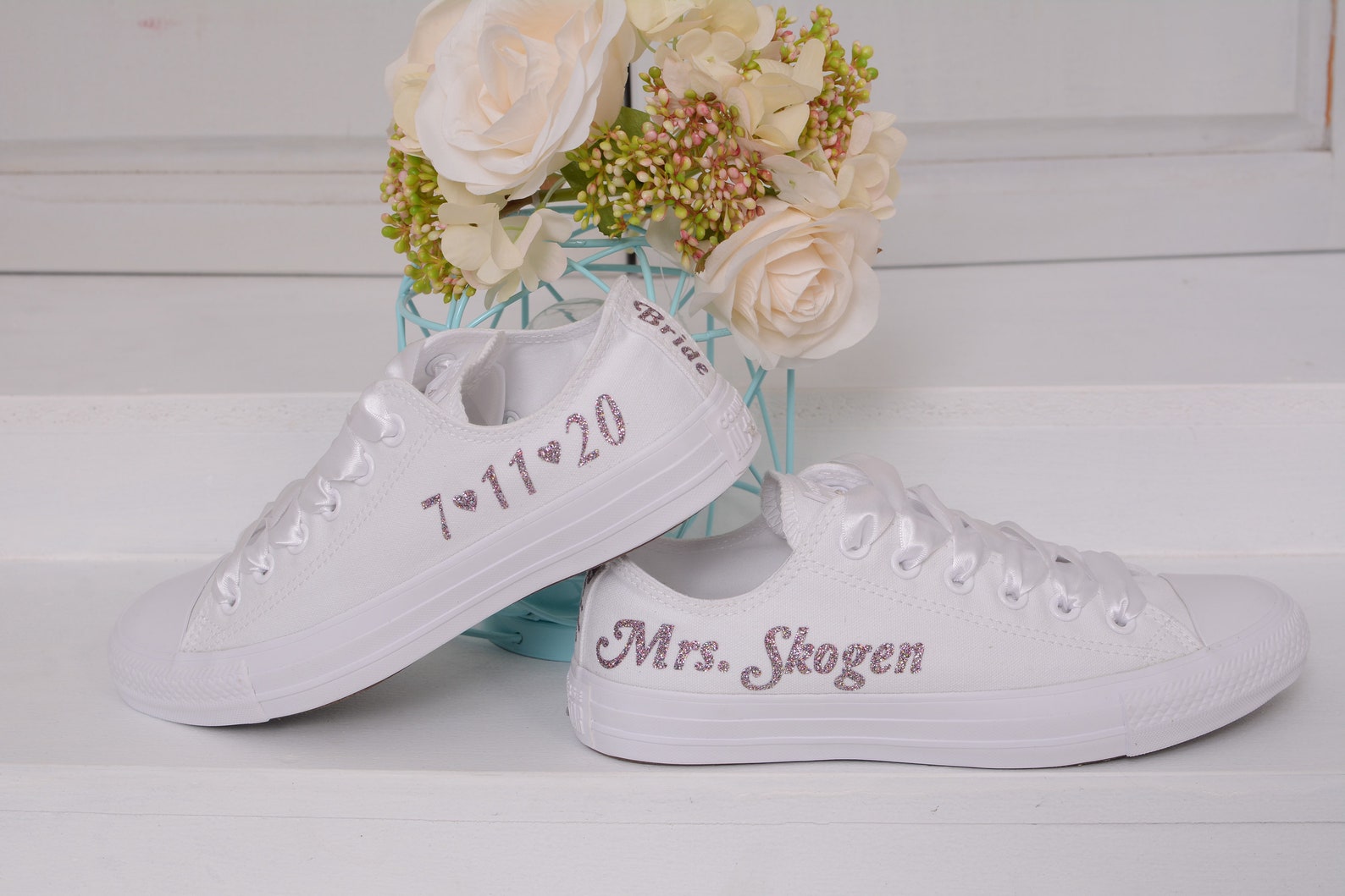 Personalized Wedding Converse for Bride Personalised Bridal | Etsy