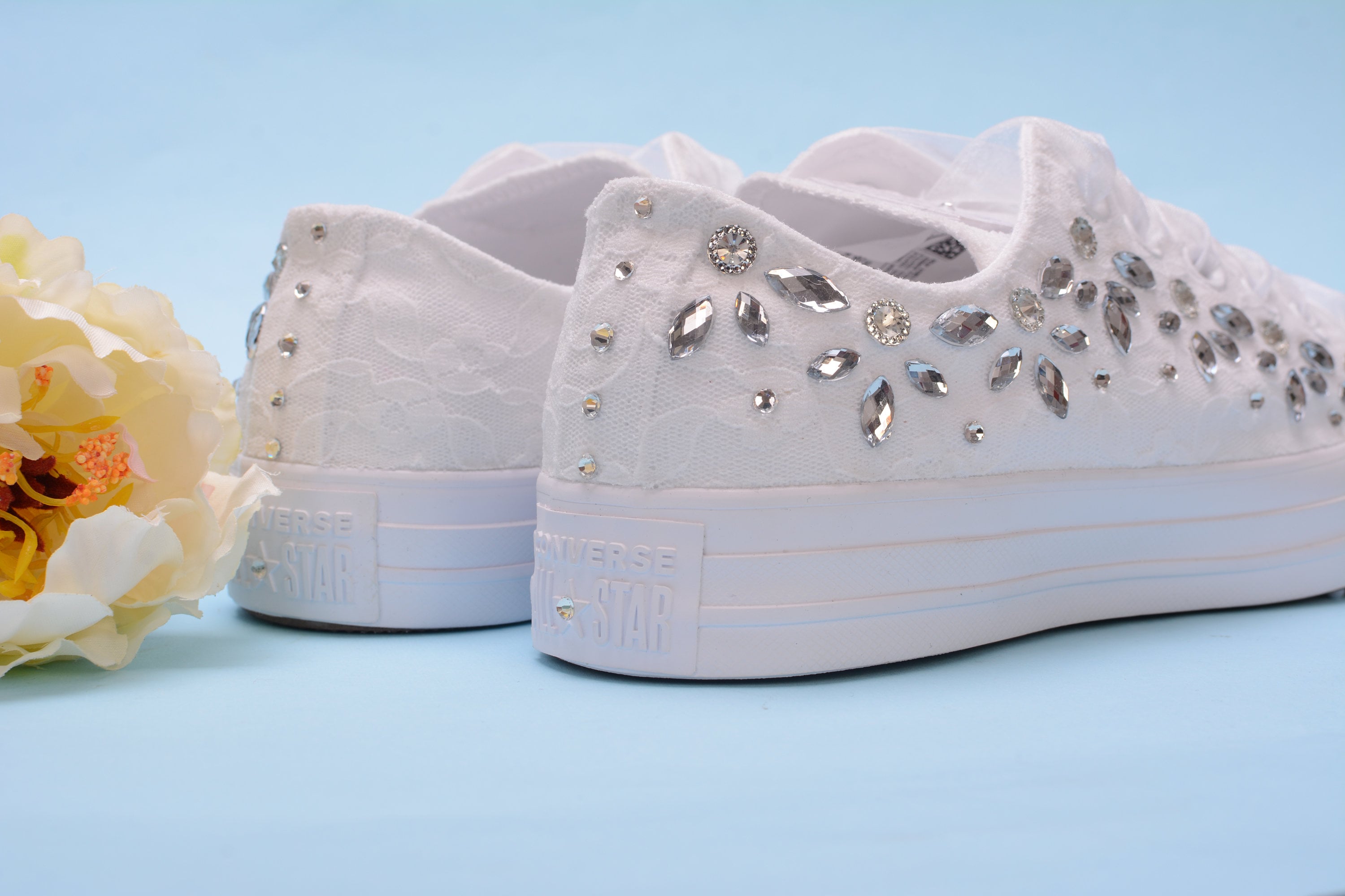 Bling Converse Trainers With Rhinestone Bridal Sneakers | Etsy